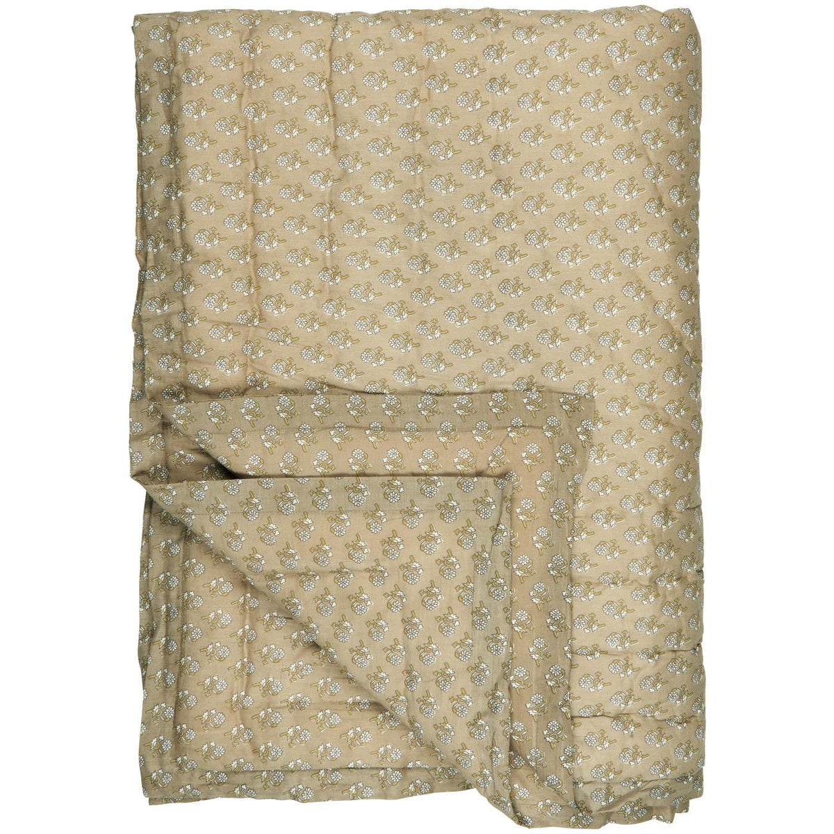 Aida Quilt - Dusty Green With White Flowers – A Broader Picture